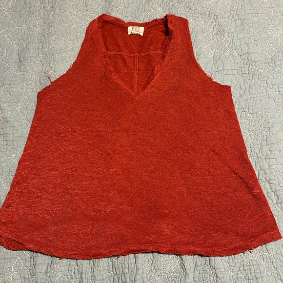 Project Social T | Tops | Pst Distressed Linen Look Tank Top | Poshmark